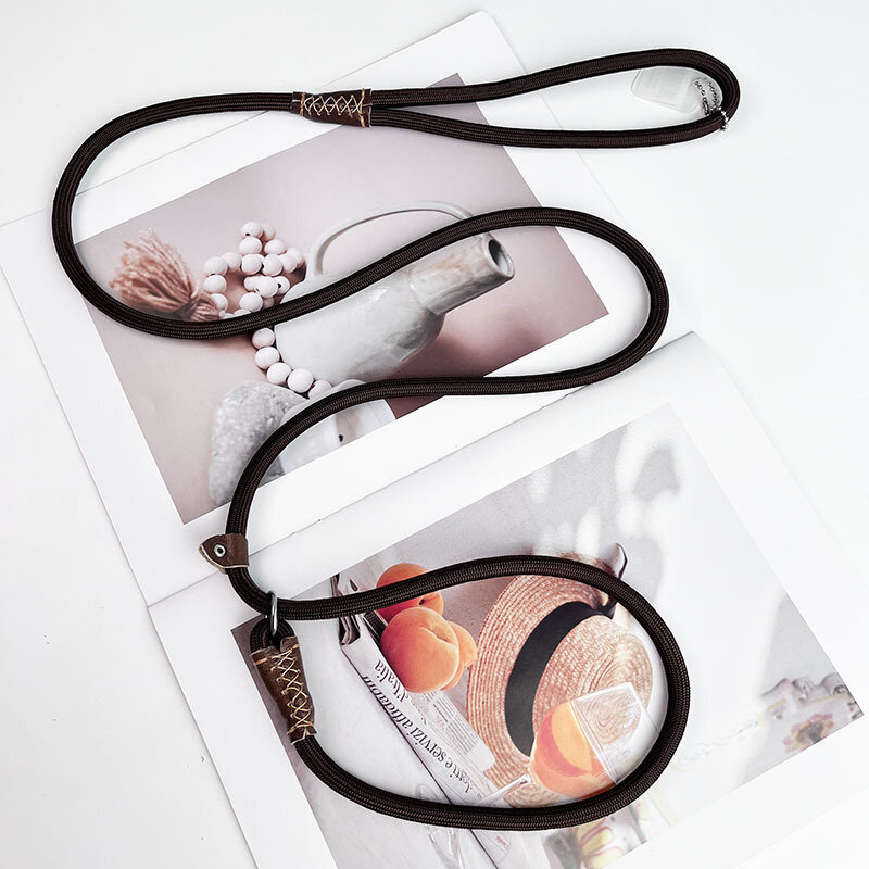 Собака P Цепная собака поводок для собак Тедди Биби щенок золотистый ретривер Кофе_Большой размер-диаметр 1,0 см