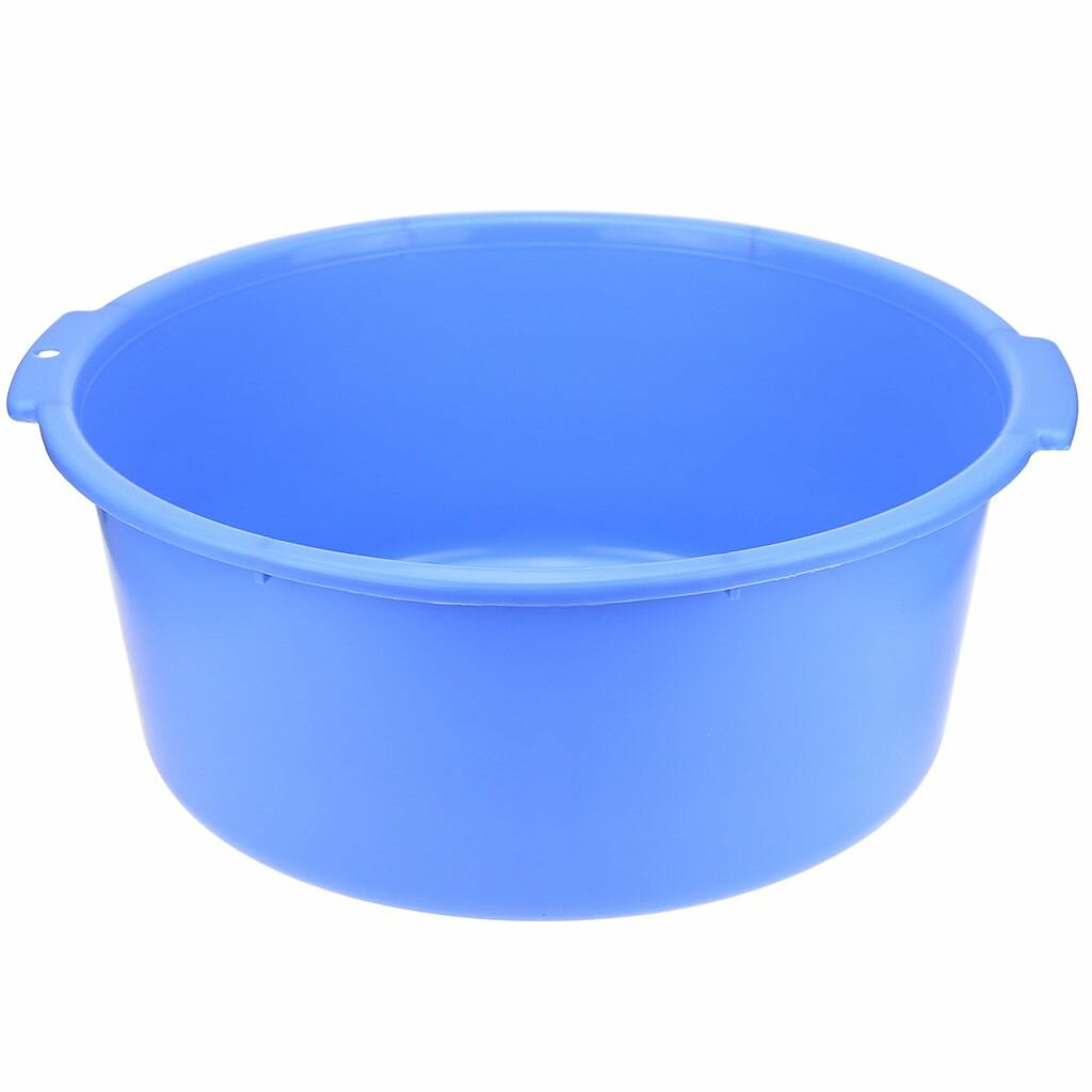 Таз пластмассовый Домашняя Мода Надежный , 10 литров, особо прочный, голубой