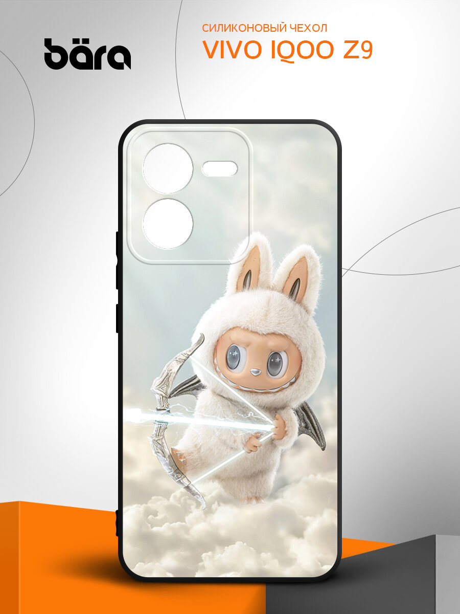 Чехол на Vivo IQOO Z9/ Виво IQOO Z9 накладка, силиконовый, защитный, черный, с рисунком