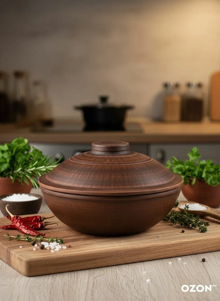 Шашлычница 4л с/к красная глина гладкая