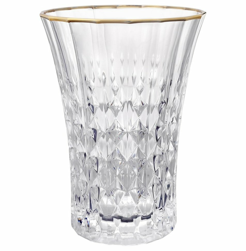 Стакан для воды 360 мл 1 шт Bohemia Design "Даймонд /Золотой ободок" / 340725