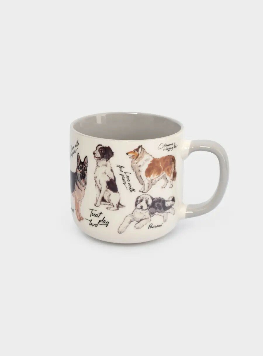 Кружка, 400 мл, костяной фарфор, бело-серая, Собаки, Pets (Anna Lafarg)