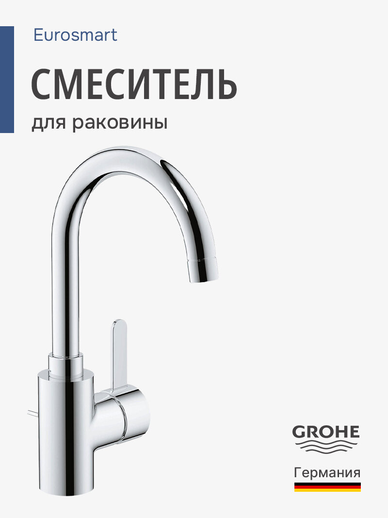 Смеситель для раковины Grohe Eurosmart Cosmopolitan 32830001, хромированный, однорычажный