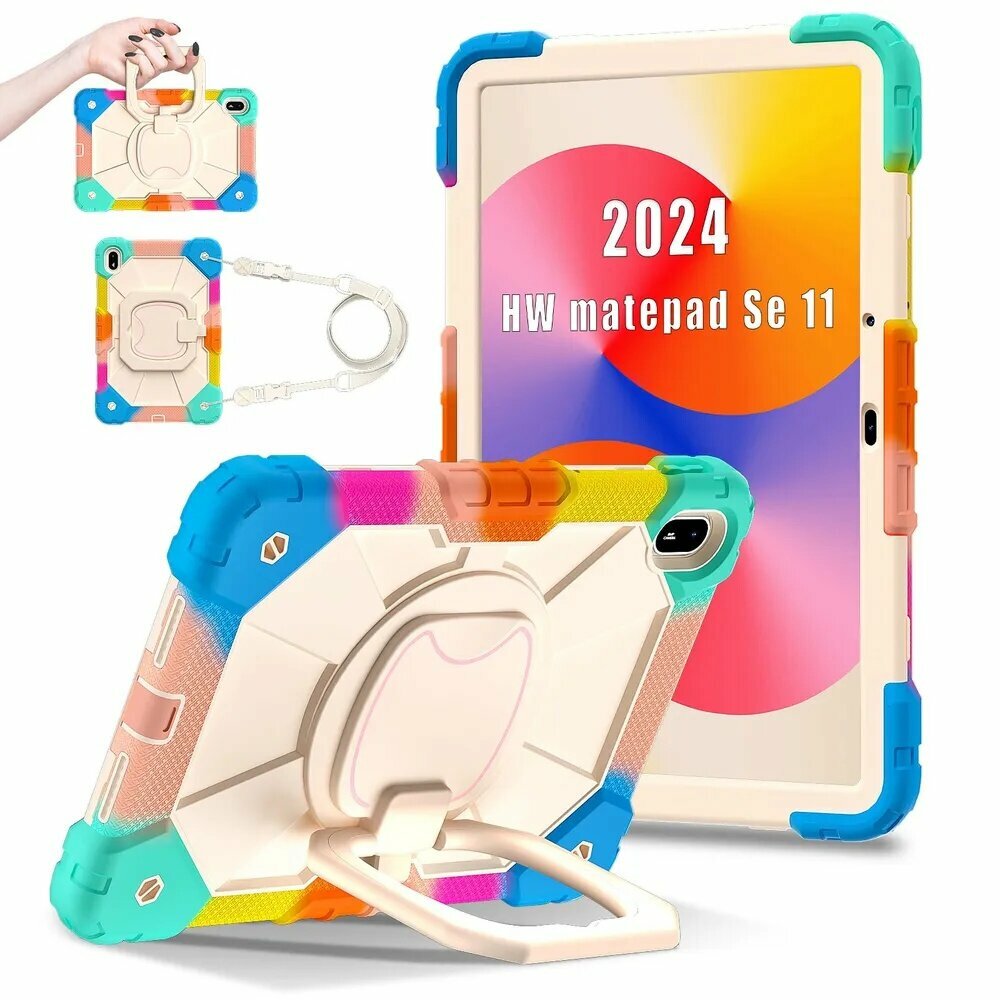Чехол Для Huawei MatePad SE (Хуавей Мейт Пад SE) 11 дюймов 2024 AGS6-W00/W10 Мультизащитный , с Вращающаяся на 360 градусов подставка и плечевой ремень