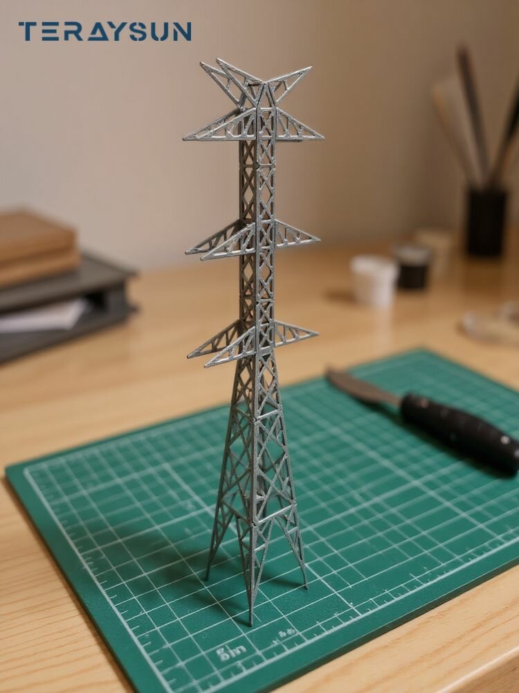 Опора ЛЭП для макета1:150 сборная модель из ABS, высоковольтная опора для железной дороги, диорамы и песочного стола