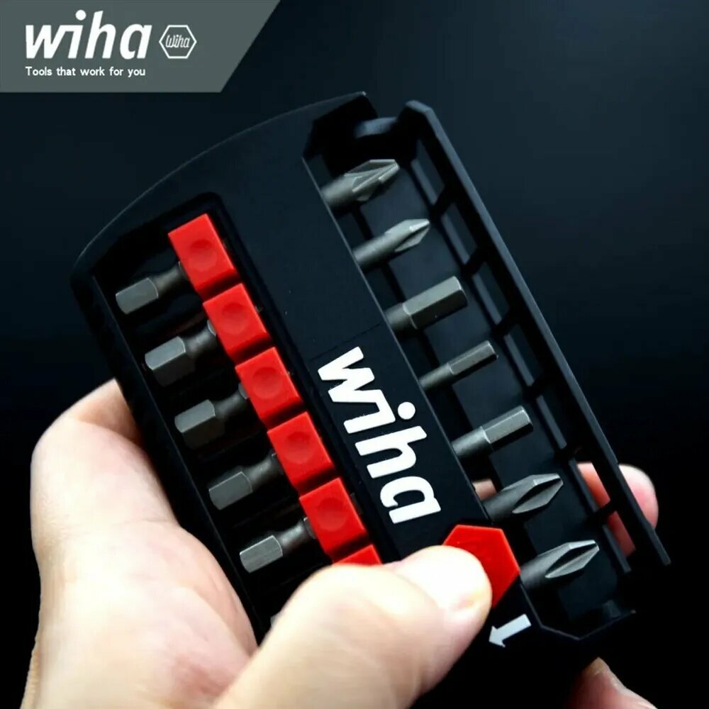 WIHA, отвертка на магнитах, шестигранная с ящиком для инструментов, высокий крутящий момент, набор ударных бит, ручной инструмент, головка Phillips 7 x 49 мм, Torx 91007C