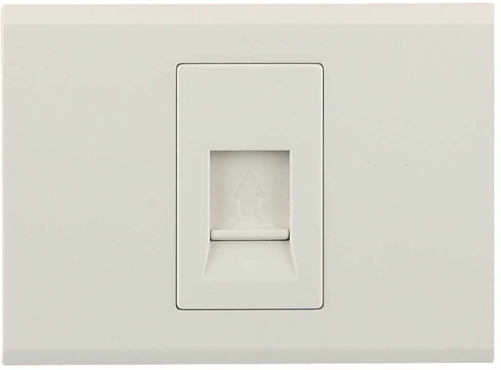 Телефонная розетка СВЕТОЗАР Эффект встраиваемая одинарная бежевая пластик