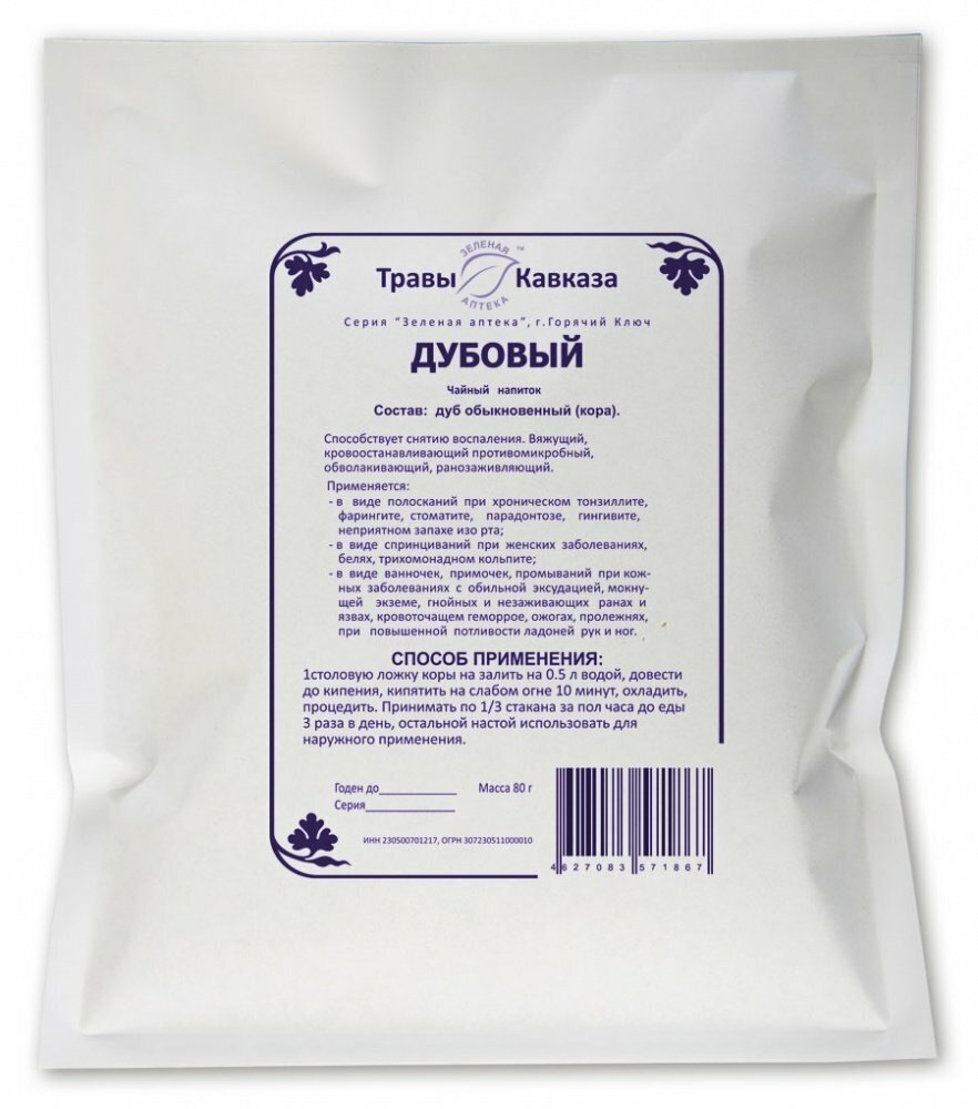 Дуб (кора), 80 гр.