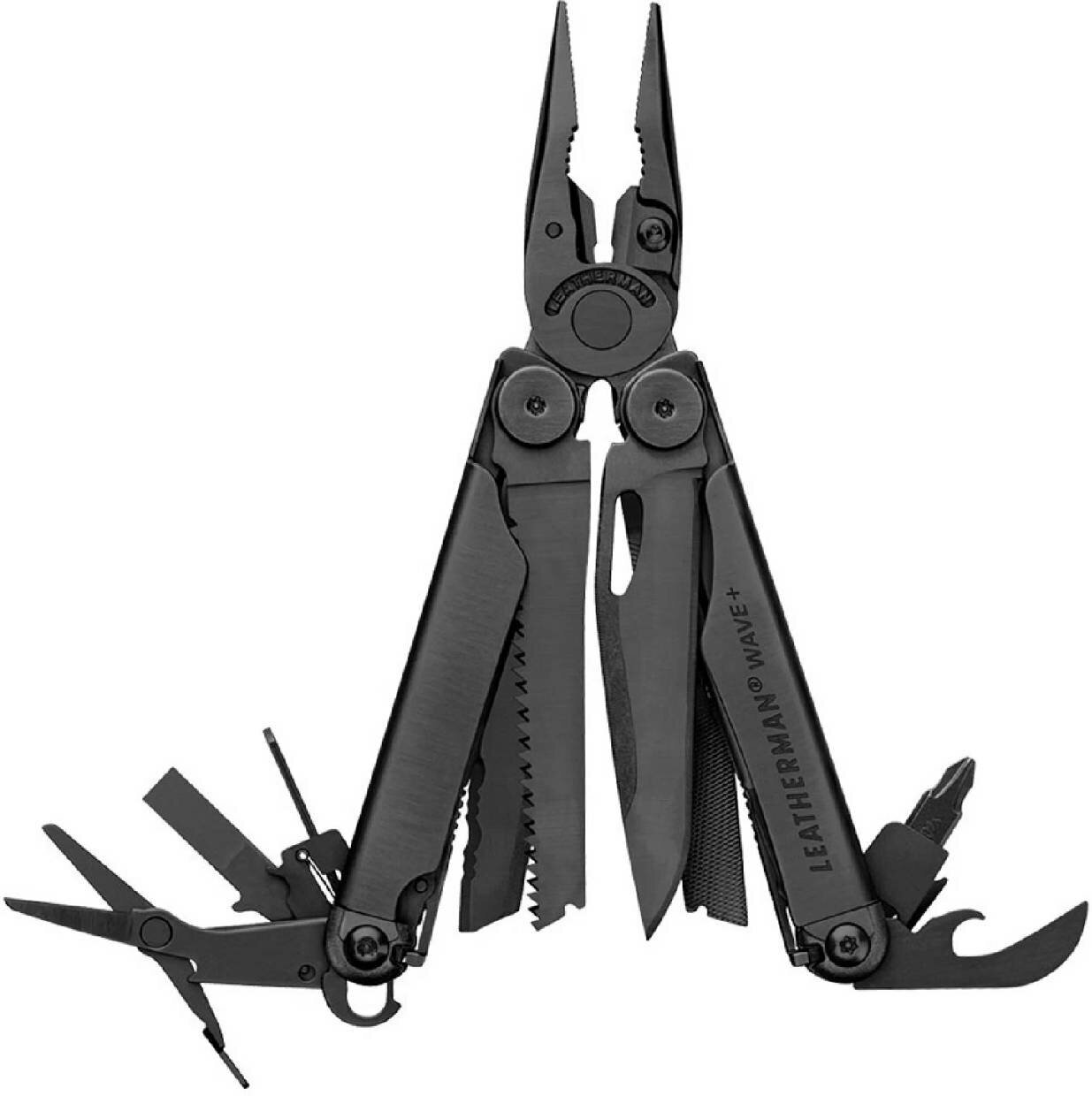 Мультиинструмент Leatherman Wave Plus Black, 18 функций, нейлоновый чехол черный