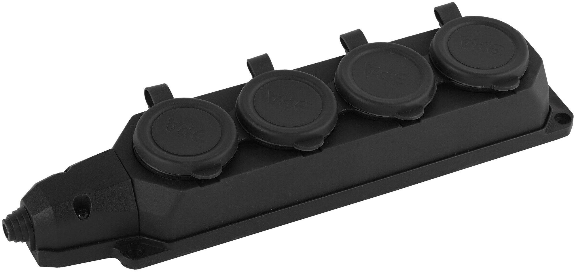 Колодка каучуковая ЭРА K-4e-B-IP44 4гн з/к 16A IP44 черная