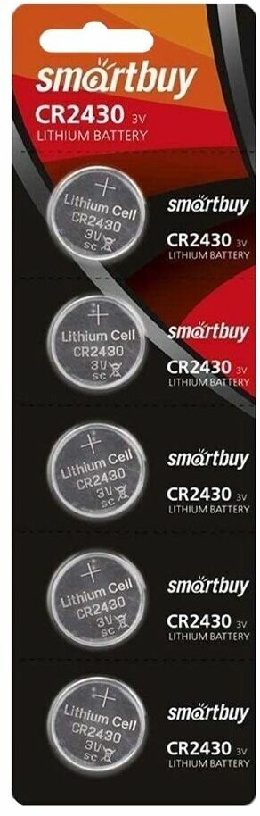 Литиевый элемент питания Smartbuy CR2430 5шт в блистере