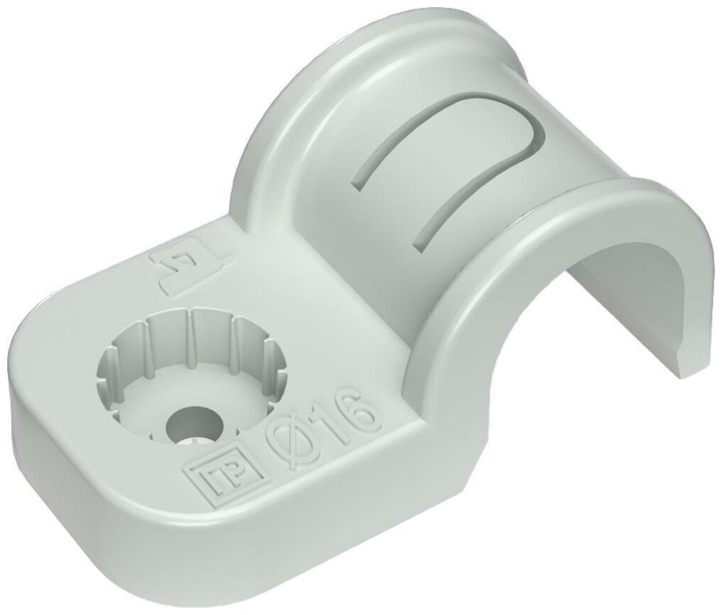 Скоба пластиковая круглая Промрукав 16мм серая (50 шт./уп)