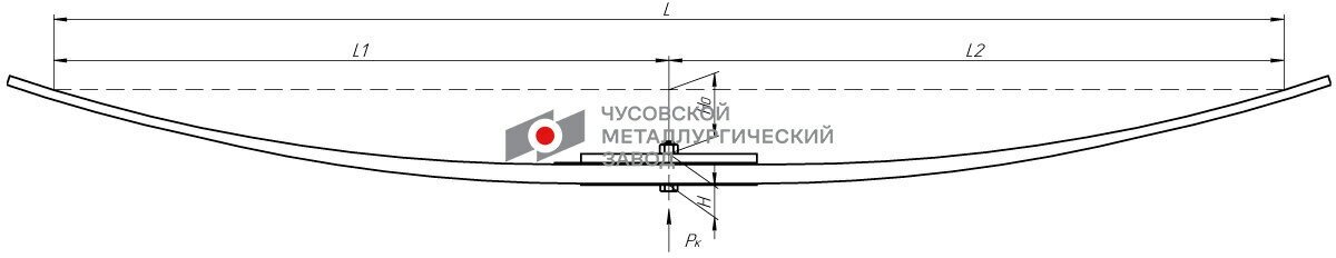 Рессора задняя дополнительная для грузовиков производства ПАО КамАЗ 4308 1 лист