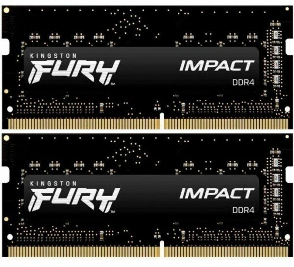 Оперативная память Kingston Fury Impact, DDR4, 16GB (2x8GB), 3200MHz, CL20, SO-DIMM