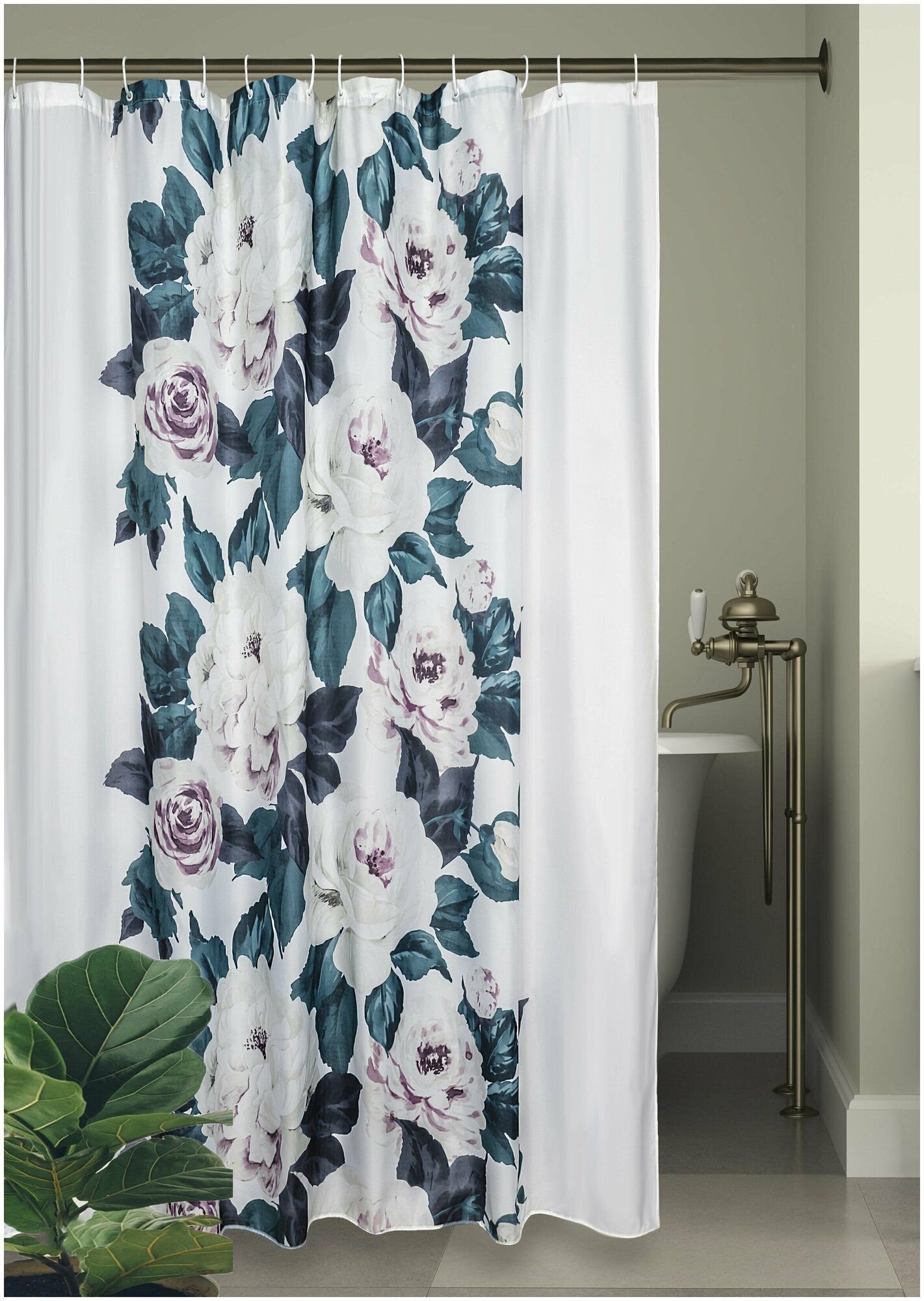 Штора для ванной Bath Plus 180x180 тканевая RAGING FLORA