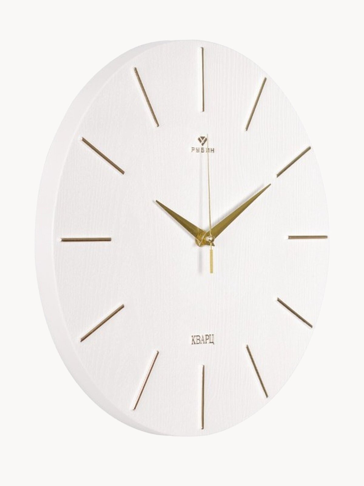 Часы настенные, интерьерные "Классика", бесшумные, d-30 см, белые с золотом