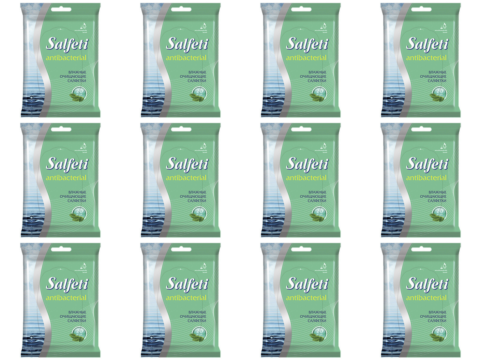 Salfeti antibac №20 влажные салфетки антибактериальные 12 уп
