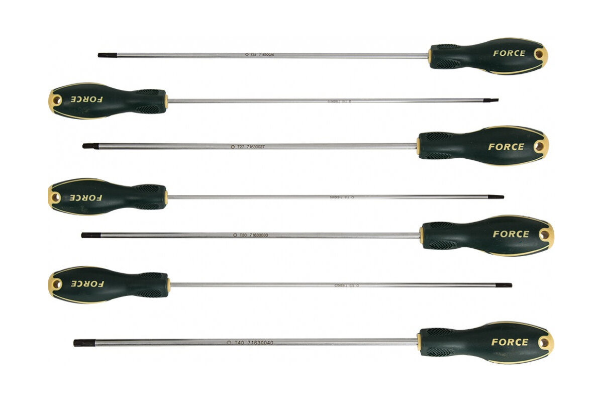 Набор длинных отвёрток торкс FORCE 20719 Т10-Т40, 7 предметов