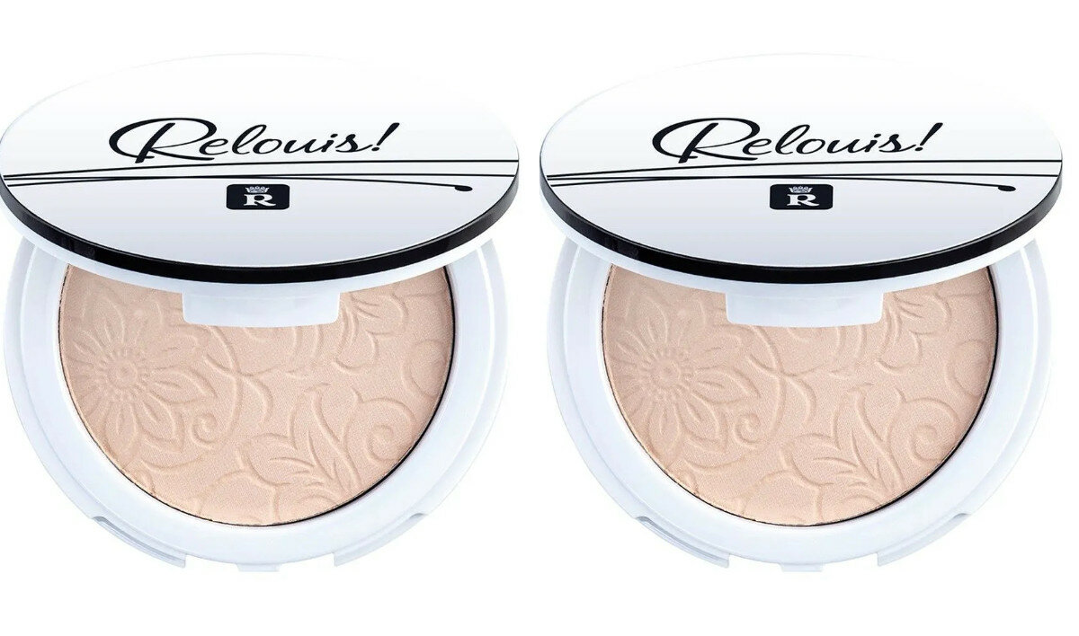 Пудра компактная матирующая Complimenti! Relouis, тон 01 фарфоровая кожа , 2 шт.