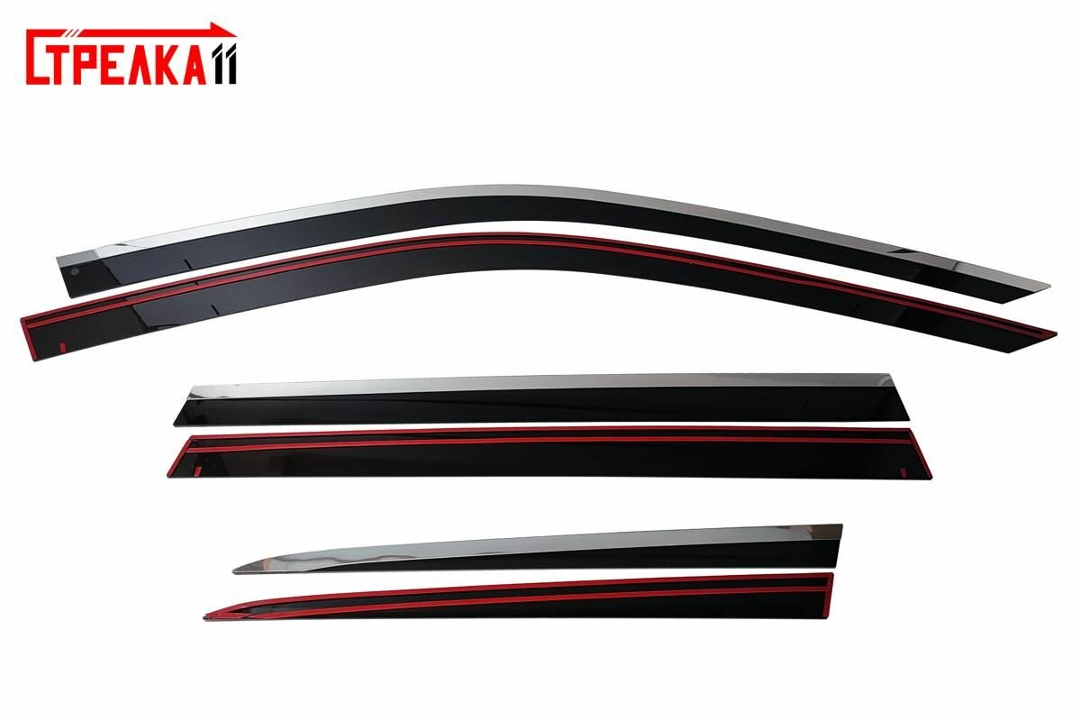 EXEED VX 2020-н. в. - 2D Дефлекторы окон с хром полосой