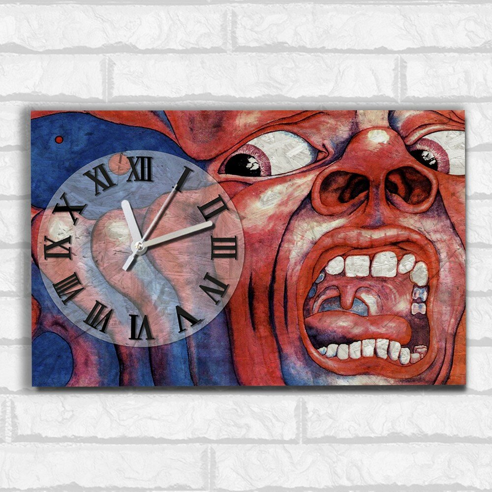 Настенные бесшумные часы ОСБ со смещенным циферблатом Музыка King Crimson ( Британия, Moonchild, Рок, Психоделика) - 2520