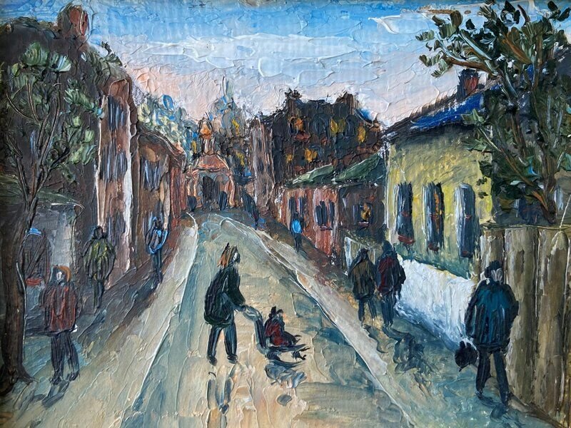 ART-Salon at Oktyabrskaya картина "Московская улочка", 9х11 см, картон, масло, авторская работа