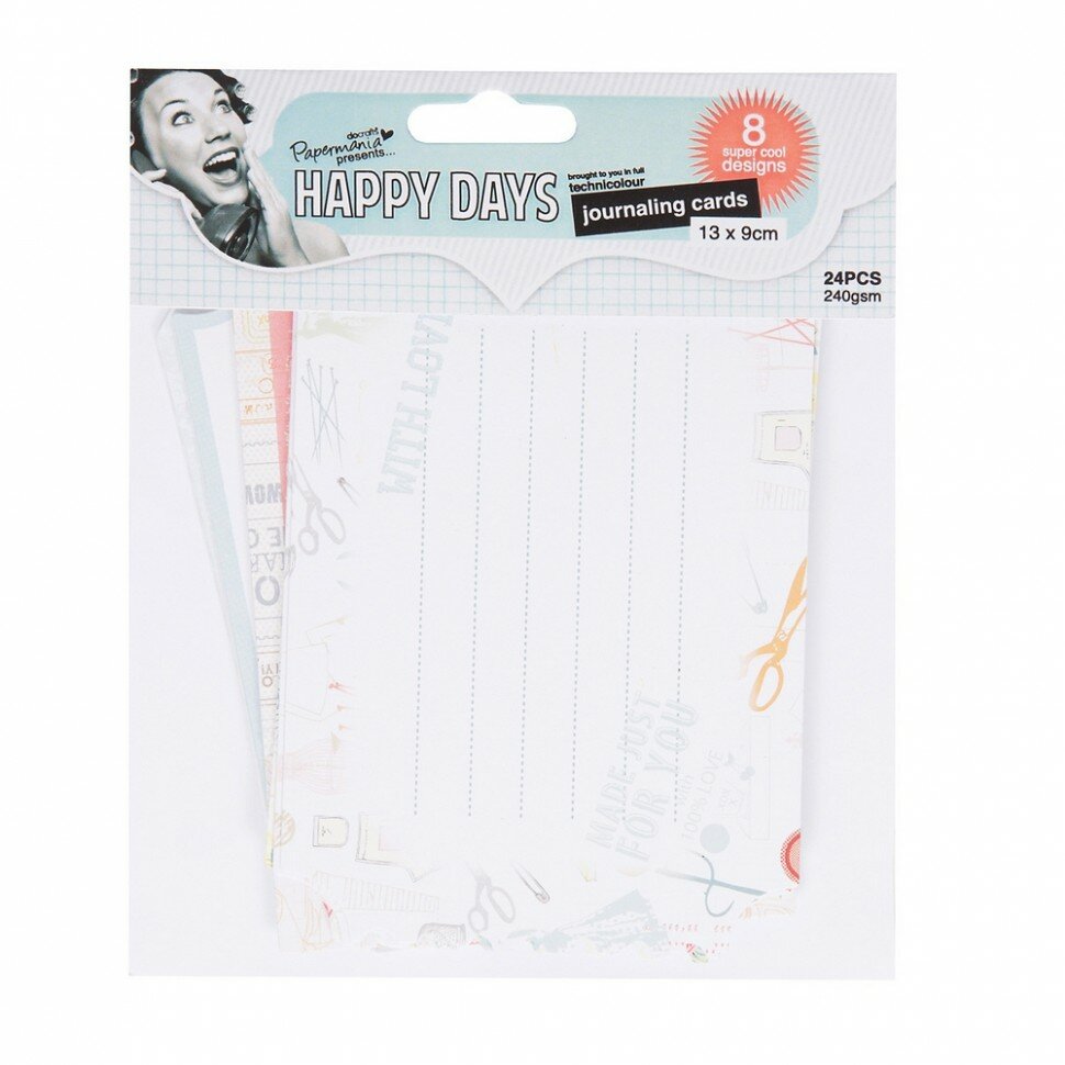 #PMA150615 Набор высеченных элементов Happy Days 13 х 9 см Docrafts 24 шт