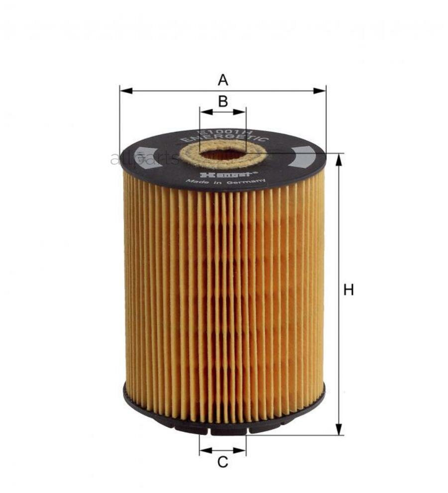 HENGST FILTER E1001H D28 Фильтр масл. AUDI A6, A8 3.7,4.2L/GOLF, PASSAT, SHARAN 2.3 VR5,2.8 VR6