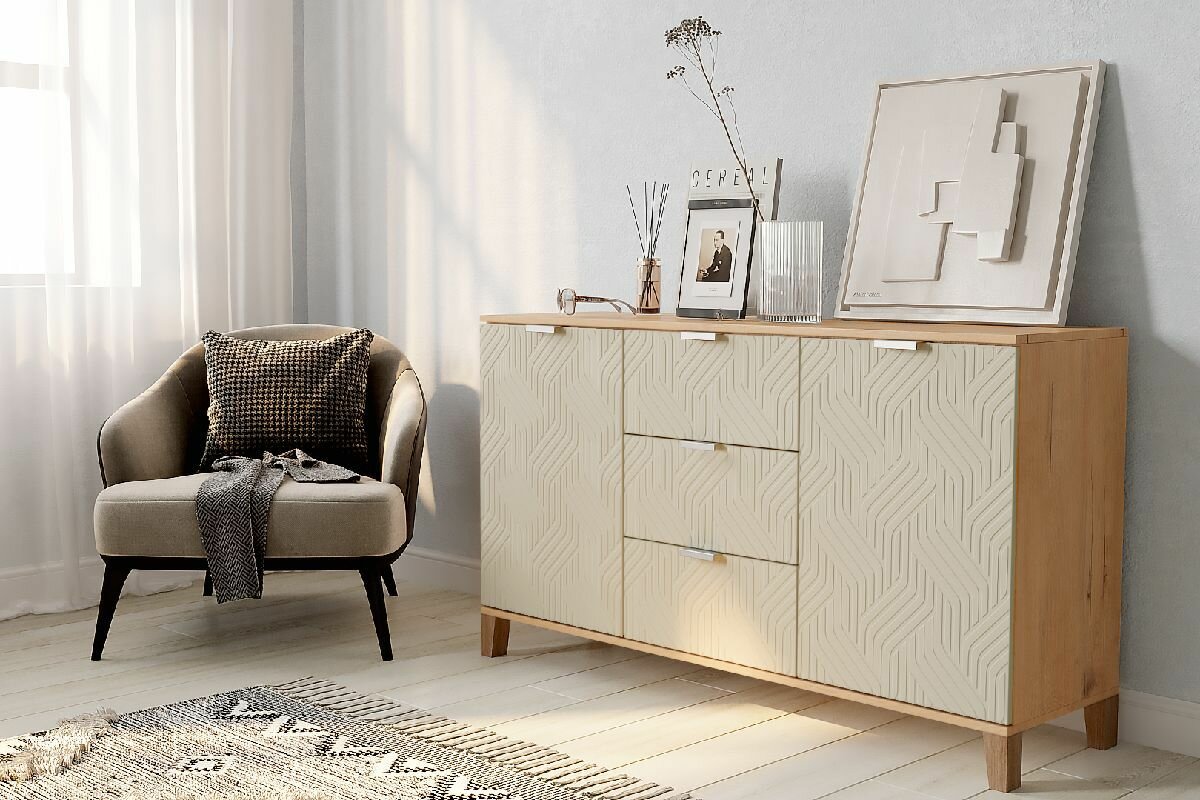 Комод Марвин Йорк 4 Сантьяго для документов для книг для обуви для одежды для посуды двухдверный 140*80*40