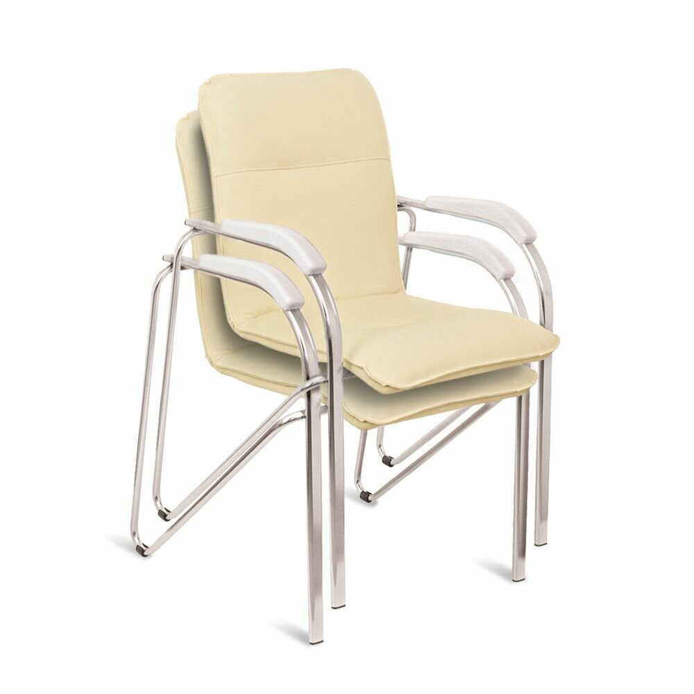 Стул офисный_Кресло Самба хром SAMBA chrome (комплект 2 шт), V18 бежевый