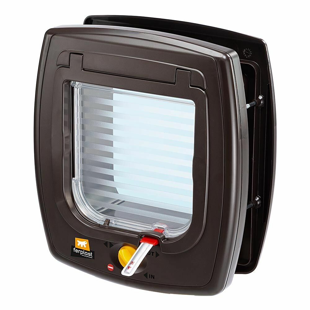 Дверца для животных Ferplast SWING 7 SET с магнитным замком, коричневая, 22.5х25.2 см