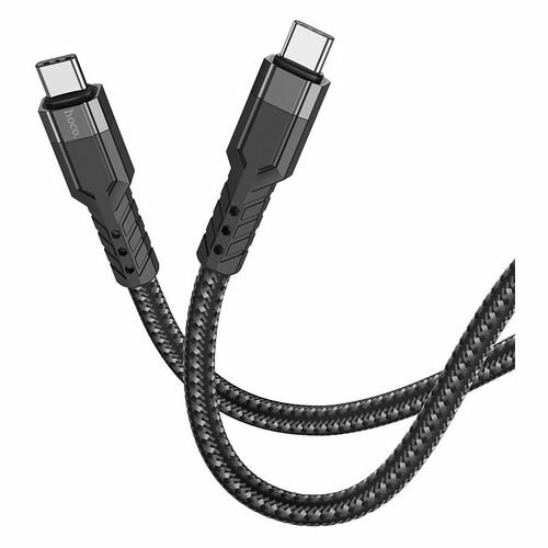 Кабель Hoco U110 Type-C to Type-C, USB Type-C (m) - USB Type-C (m), 1.2м, в оплетке, 3A, черный
