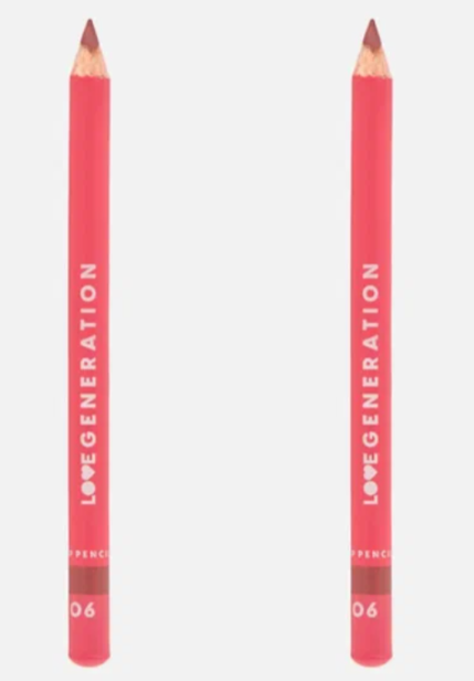 Карандаш для губ Love Generation Lip Pencil тон 06 Теплый коричневый, 1.2 гр, 2 шт