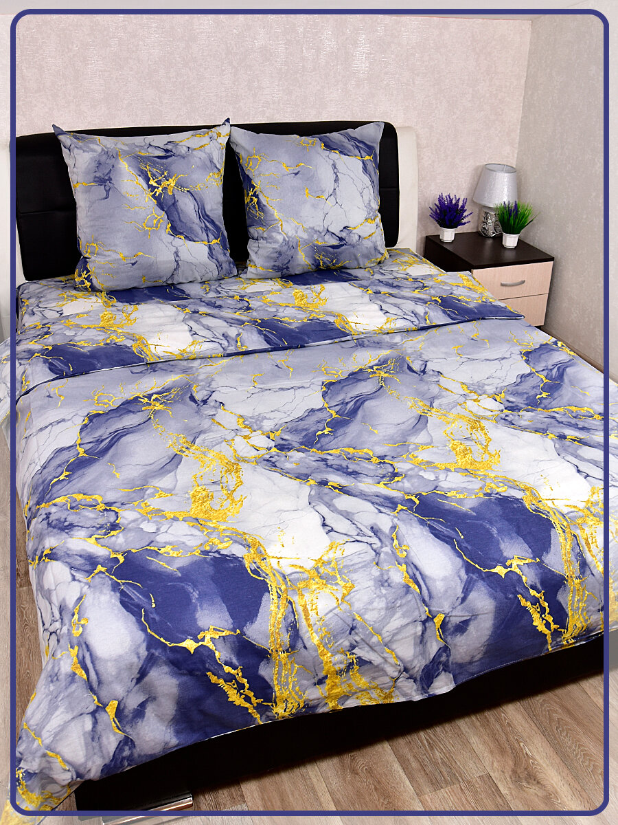 Постельное белье бязь Мрамор вид 8 серый 1,5 спальное
