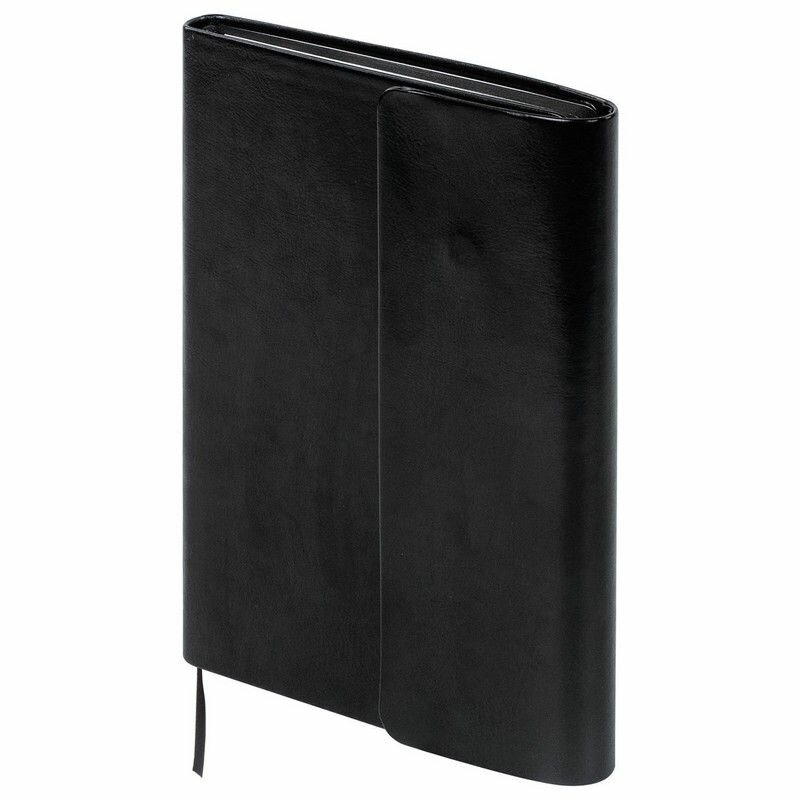 Ежедневник недатированный А5 (148х218 мм) GALANT "Black", 160 л, под гладкую кожу, магнитный клапан, черный