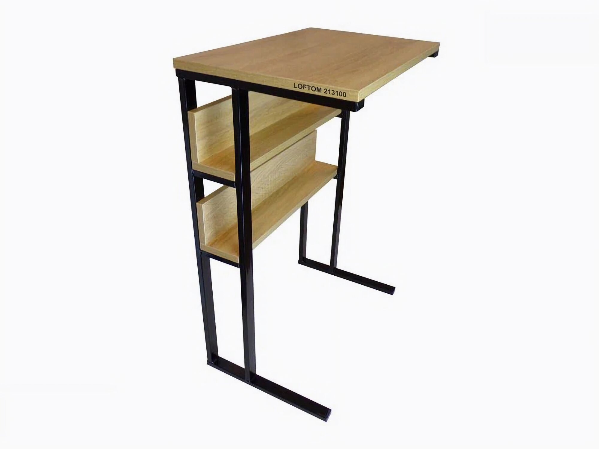 Полка для техники GARROSS "SIBERIA 213100", три полки 35х54 см и 8х54 см, высота 79 см, каркас чёрный, цвет полок сонома