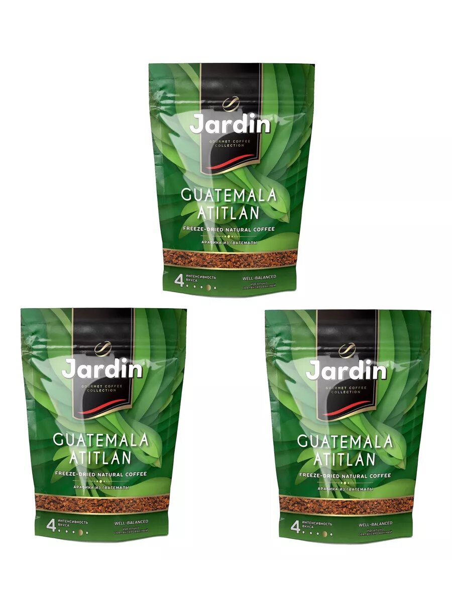 Кофе Jardin "Guatemala Atitlan", Жардин, растворимый, арабика, 3 упаковки по 75г