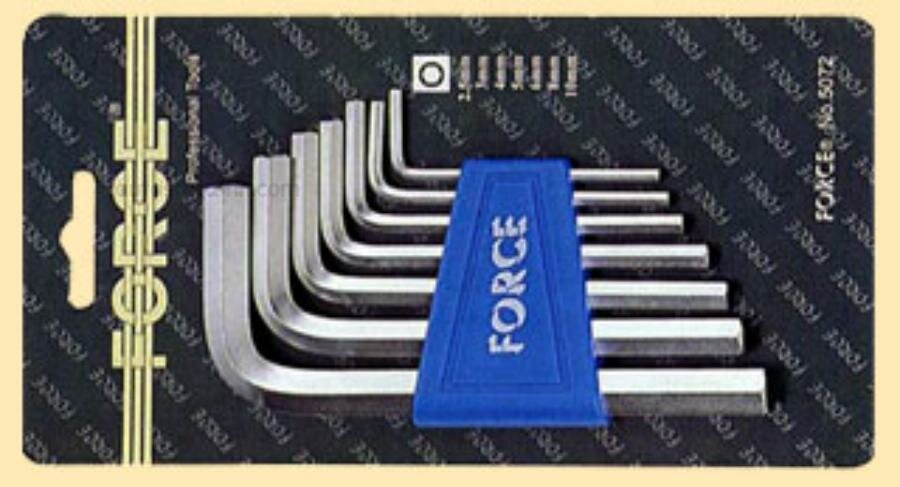 FORCE 5072 Набор ключей шестигранных 2.5-10мм Г-образных 7пр. F-5072 FORCE