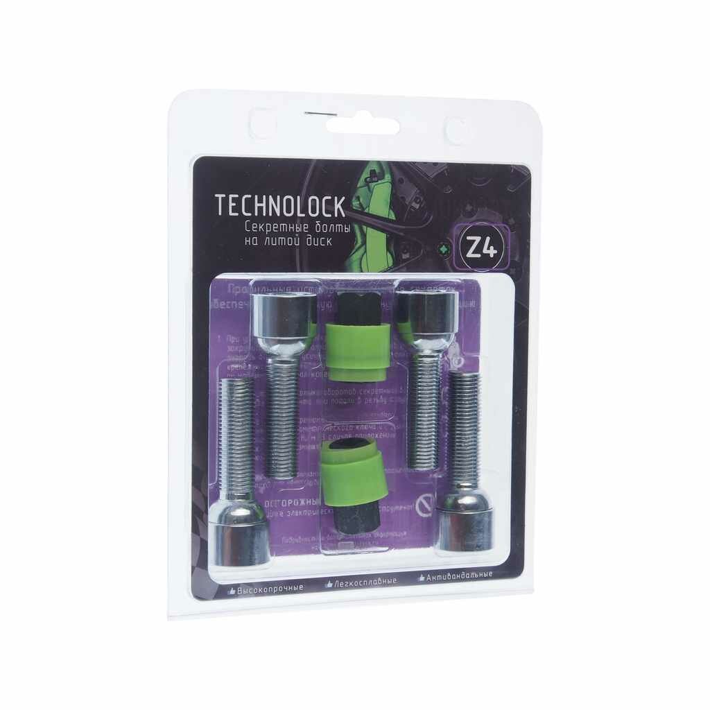 Болт колеса М14х1.5х45 секретки сфера комплект 4шт. головка под ключ 17мм, TL-Z4, TECHNOLOCK
