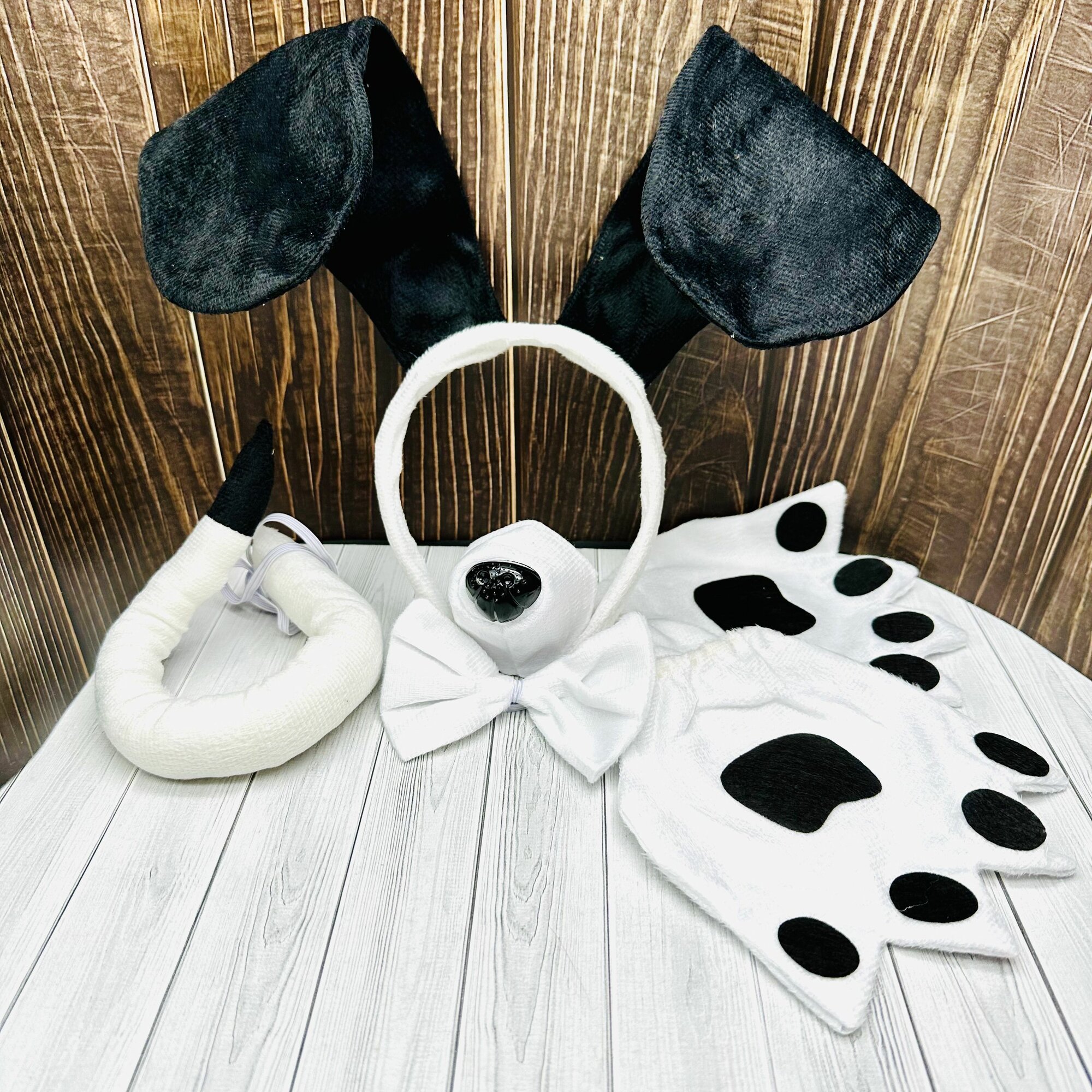 Собака белая (ободок уши, нос, лапы, хвост )