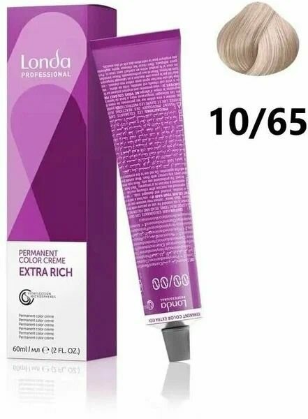 Londa Professional Extra Rich 10/65 клубничный блонд Стойкая крем-краска для волос 60 мл