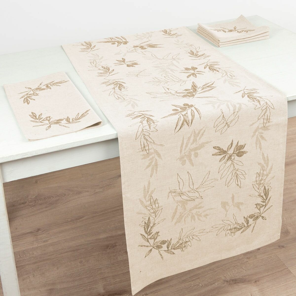 Столовый комплект Оршанского льнокомбината "Олли", лен/хлопок, 170x50 см, дорожка 50x170