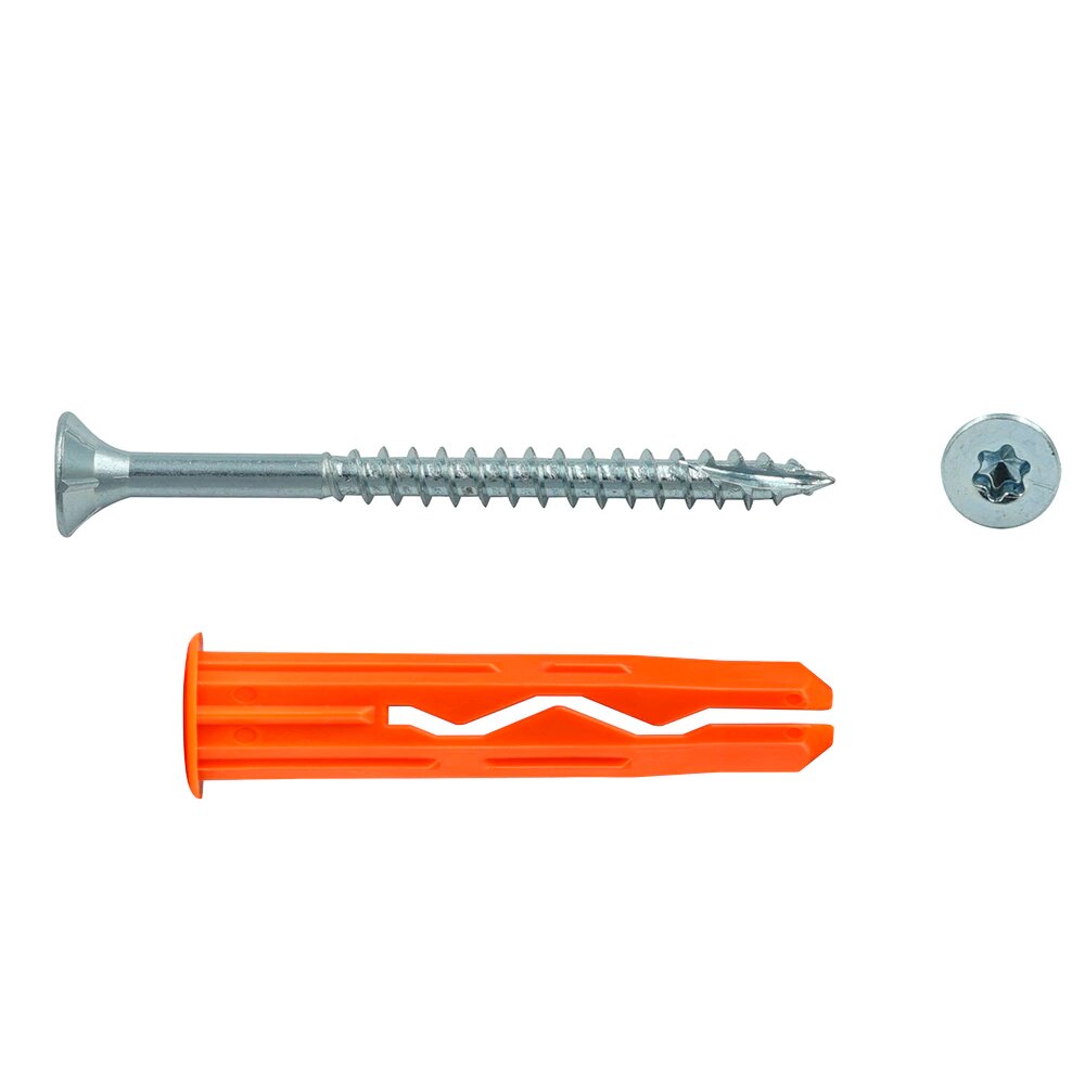 Дюбель универсальный европартнер Multi Plug 10х40 мм с шурупом 5х70 мм 6 шт + бита TX25