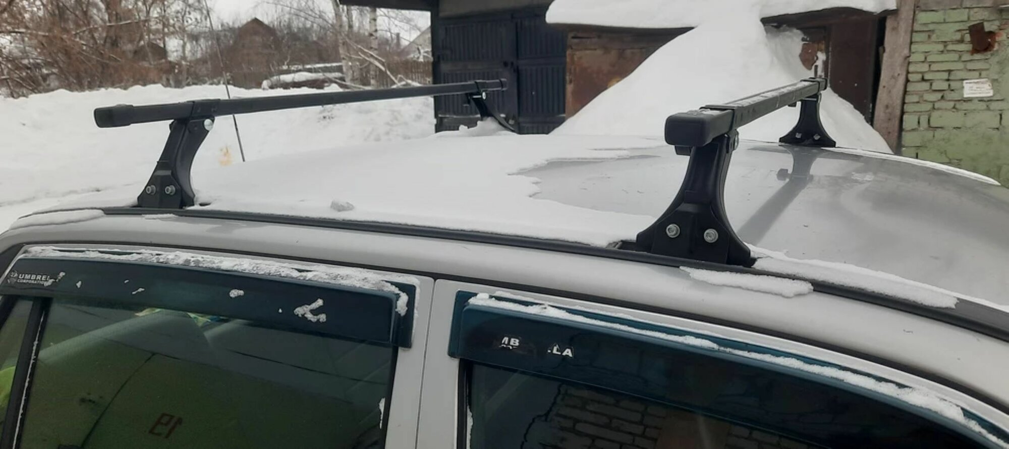 Багажник на крышу в штатные места с прямоугольными дугами для Opel Corsa B / C 1993 г. в. - 2006 г. в. / Опель Корса Б / Опель Корса Ц