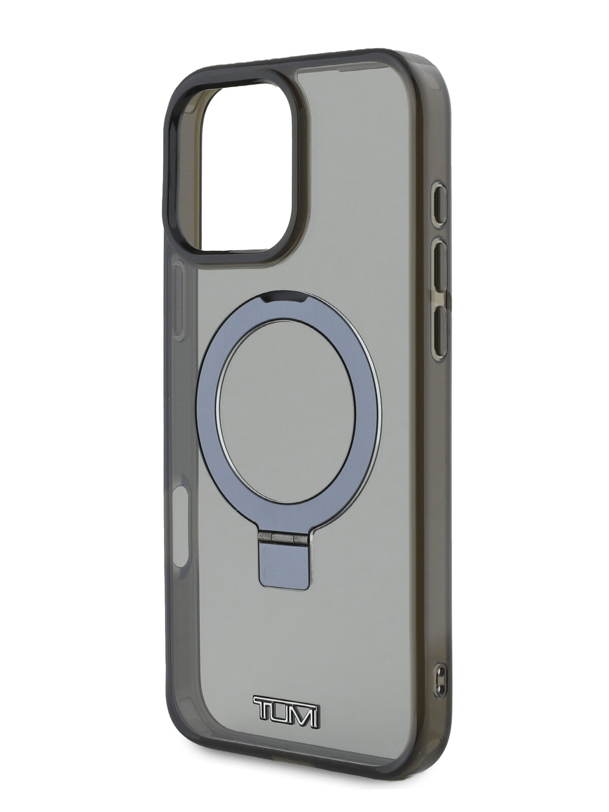 TUMI для iPhone 16 Pro чехол PC/TPU + Aluminium Ring stand Hard Black (MagSafe)