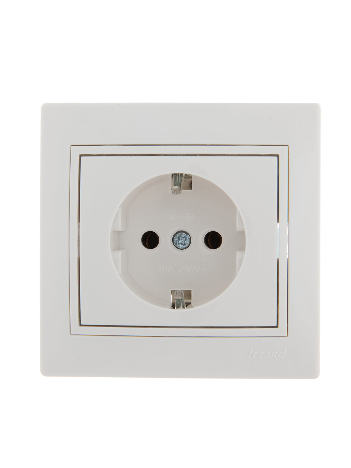 Розетка LEZARD MIRA с заземлением керамика белый с белой вставкой