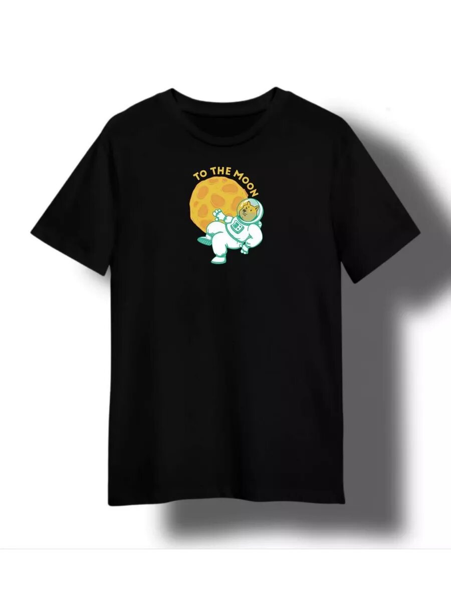 Футболка собака мем луна