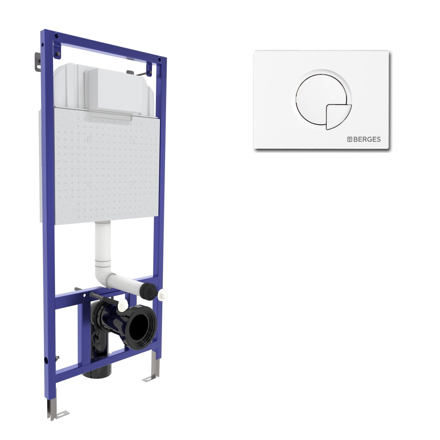 Инсталляция для скрытого монтажа унитаза "Novum" кнопка R4 "Soft Touch" белая