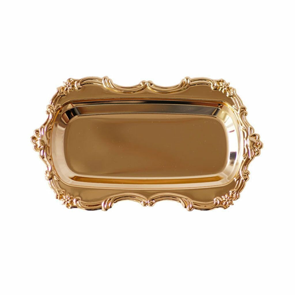 Металлическая сервировочная тарелка в европейском стиле