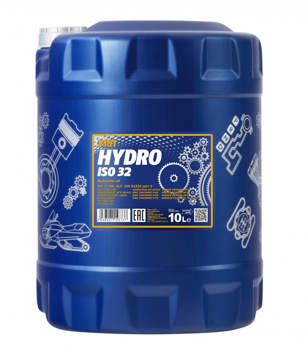 Индустриальное масло гидравлическое MANNOL Hydro ISO 32 2101 - 10 л